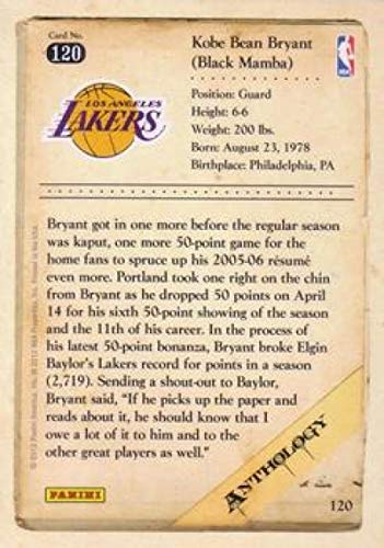 2012-13 Panini Kobe Anthology Basketball #120 Kobe Bryant Los Angeles Lakers Official NBA Trading Card From Panini America