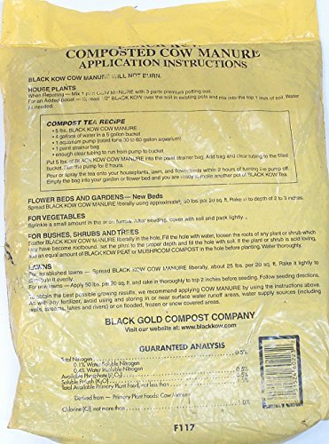 Black Kow Nitrogen Phosphate Composted Cow Manure Fertilizer for Soil, Flowers, Potted Plants, Raised Beds, and Compost Tea, 4 Pounds