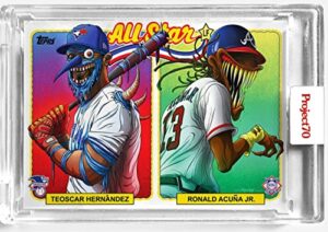 2021 topps project 70 ronald acuna jr. and teoscar hernandez baseball trading card #asg2 – all star game -atlanta braves and toronto blue jays by alex pardee