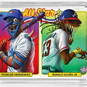 2021 Topps Project 70 Ronald Acuna Jr. and Teoscar Hernandez Baseball Trading Card #ASG2 - All Star Game -Atlanta Braves and Toronto Blue Jays by Alex Pardee