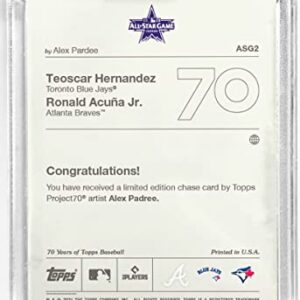 2021 Topps Project 70 Ronald Acuna Jr. and Teoscar Hernandez Baseball Trading Card #ASG2 - All Star Game -Atlanta Braves and Toronto Blue Jays by Alex Pardee