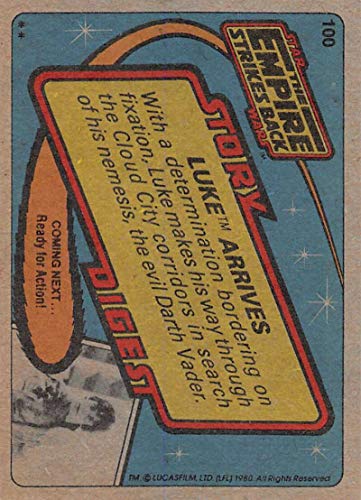 1980 Topps Star Wars The Empire Strikes Back Set Break One NonSport #100 Luke Arrives Official Trading Card Depicting Scenes From The Movie