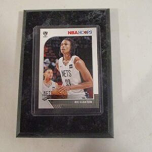 NIC CLAXTON BROOKLYN NETS 2019-20 NBA HOOPS PANINI ROOKIE PLAYER CARD MOUNTED ON A 4"X 6" BLACK MARBLE PLAQUE