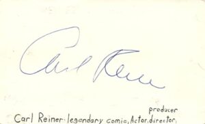 carl reiner comedian actor movie autographed signed index card jsa coa