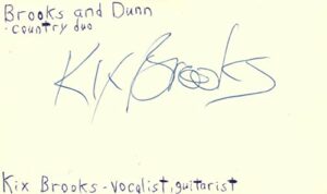 kix for brooks vocal guitarist for for brooks & dunn country music signed index card jsa coa