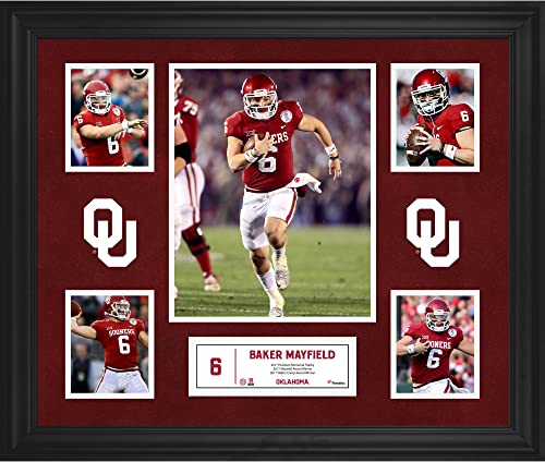 Baker Mayfield Oklahoma Sooners Framed 23'' x 27'' 5-Photo Collage - College Player Plaques and Collages