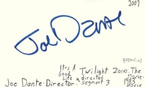 joe dante director producer twilight zone autographed signed index card jsa coa