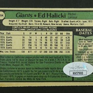 Ed Halicki Signed Baseball Card with JSA COA