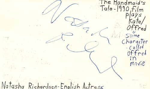 Natasha Richardson English Actress Movie Autographed Signed Index Card JSA COA