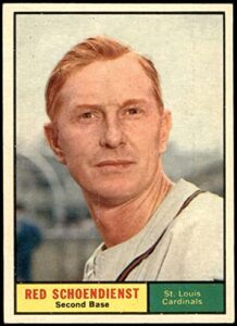 1961 topps # 505 red schoendienst st. louis cardinals (baseball card) ex cardinals