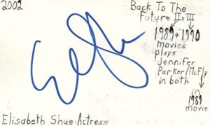 elisabeth shue actress back to the future autographed signed index card jsa coa