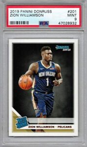 2019-20 panini donruss basketball #201 zion williamson rookie card graded psa 9 mint