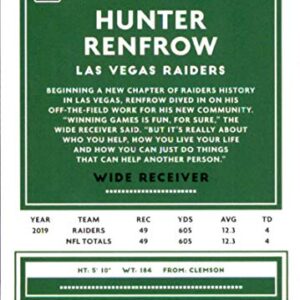 2020 Donruss #200 Hunter Renfrow Las Vegas Raiders NFL Football Card NM-MT