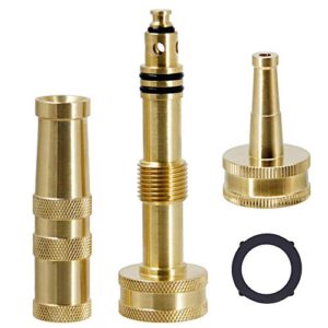 Twinkle Star Solid Brass Heavy Duty Adjustable Twist Hose Nozzle Jet Sweeper Nozzle, TWIS3231