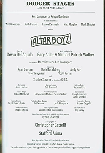 Altar Boyz, Off-Broadway + Scott Porter , Tyler Maynard , Ryan Duncan , Andy Karl