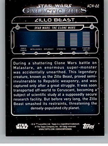 2018 Topps Star Wars Galactic Files #ACW-22 Zillo Beast Official Non-Sport Trading Card in NM or Better Conditon