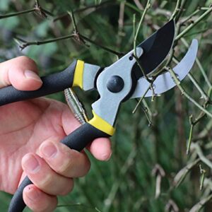 toolmoom hand pruner professional pruning shears heavy duty garden shears, clippers for the garden,tree trimmers (black)