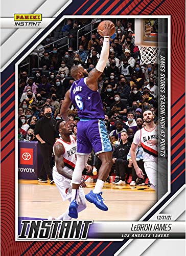 Lebron James Los Angeles Lakers Fanatics Exclusive Parallel Panini Instant James Scores a Season-High 43 Points Single Trading Card - Limited Edition of 99 - Unsigned Basketball Cards