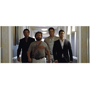 the hangover 8×10 photo ed helms, bradley cooper, zach galifianakis & justin bartha walking in hallway kn