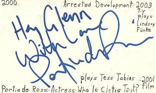 Portia De Rossi Actress Arrested Development TV Movie Signed Index Card JSA COA