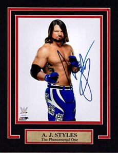 wwe phenomenal aj styles 11x14 matted namplate photo autograph