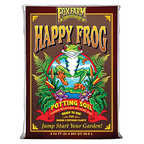 FoxFarm FX14047 Happy Frog pH Adjusted Organic Plant Garden Potting Soil Mix Bag, 2 Cubic Feet (6 Pack)