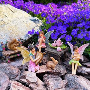 Mood Lab Fairy Garden - Miniature Figurines & Accessories Starter Kit - Fairy Garden Set of 12 pcs - Outdoor or House Decor