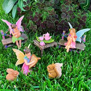 Mood Lab Fairy Garden - Miniature Figurines & Accessories Starter Kit - Fairy Garden Set of 12 pcs - Outdoor or House Decor