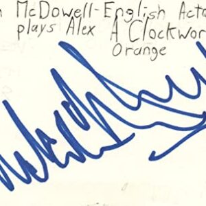 Malcolm McDowell English Actor Movie Autographed Signed Index Card JSA COA