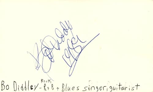 Bo Didley Singer Rock R&B Blues Music Autographed Signed Index Card JSA COA