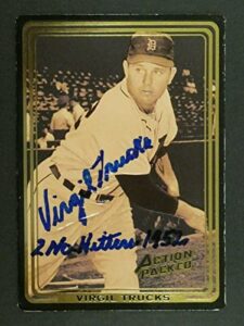 virgil trucks signed baseball card with jsa coa