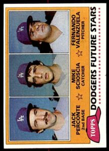 1981 topps #302 jack perconte/mike scioscia/fernando valenzuela dodgers rookies nm-mt rc rookie los angeles dodgers baseball