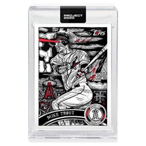 topps project 2020 mike trout encased baseball card #121-2011 topps update by artist jk5