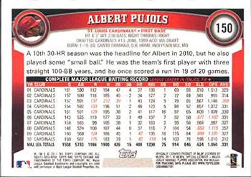 2011 Topps Chrome #150 Albert Pujols Cardinals MLB Baseball Card NM-MT