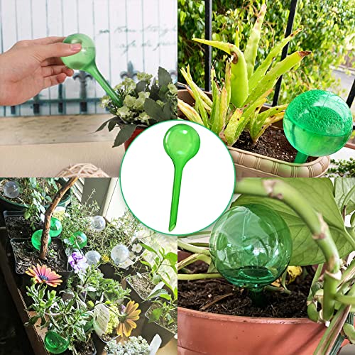 Pynqdfu 14 Pcs Plant Watering Globes,Plastic Self Watering Bulbs,Plastic Garden Water Device for Plant,Flowers,Garden,Indoor Outdoor Decoration(Green)