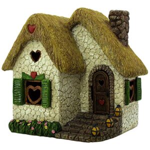 pretmanns fairy garden fairy house – large fairy houses for gardens for outdoor – resin fairy house – fairy garden accessories outdoor – 7″ fairy garden house, door can open wide