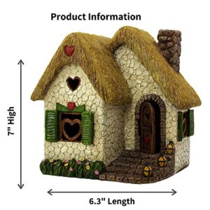 PRETMANNS Fairy Garden Fairy House – Large Fairy Houses for Gardens for Outdoor - Resin Fairy House - Fairy Garden Accessories Outdoor - 7" Fairy Garden House, Door can Open Wide