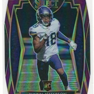 2020 Panini Select Justin Jefferson Purple Prizm Die Cut Premier Level Rookie Card