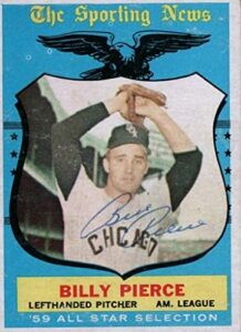 1959 topps billy pierce all star signed card high # only one on ebay w/jsa coa