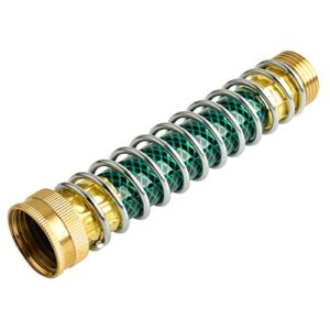 HYDRO MASTER Garden Hose Coiled Spring Protector,Solid Brass Connector,Garden Faucet Extension