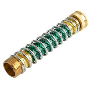 HYDRO MASTER Garden Hose Coiled Spring Protector,Solid Brass Connector,Garden Faucet Extension