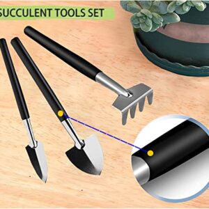 Wobodan 12 Pcs Succulent Tools Set Mini Transplanting Garden Tools Kit for Indoor Gardening Flower Pot Cactus Care