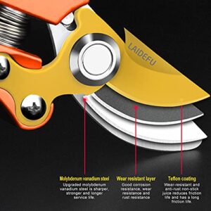 Garden Shears, Pruning Shears for Gardening Heavy Duty with Rust Proof Stainless Steel Blades, Garden Clippers Best Hand Pruners Ergonomic Gardening Tools