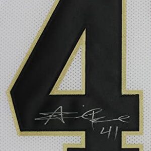 Alvin Kamara Autographed & Framed White New Orleans Jersey Auto Beckett Cert