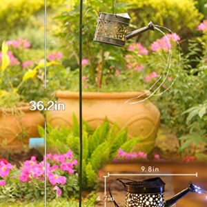 AMWGIMI Solar Garden Lights Pathway Outdoor,Dew Drop Water Can Garden Stake Metal Lights Decorative Yard Art Waterproof LED Garden Lights,for Patio Yard Walkway Pathway Lawn Decorations