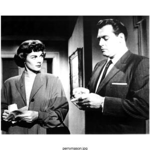 raymond burr 8 x 10 photo barbara hale from perry mason b&w photo standing