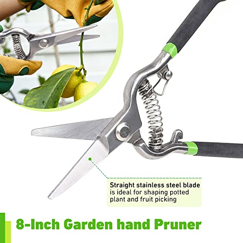 TOPLINE 3-PC Garden Shears Set, Included 8", 5.5" Bypass Pruning Shears, 8" Hand Bypass Pruner , Garden Clippers for Tree Trimmers,Gardening