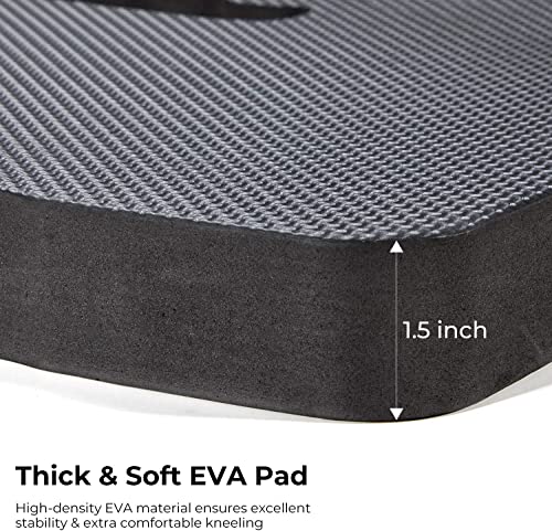 Ohuhu Premium Thick Kneeling Pad, 2-Pack Large Comfortable Gardening Knee Mat with 2 Different Surfaces, Extra Thick Knee Cushion Kneeler for Gardening Work Baby Bath Exercise Praying, 17x11x1.5 Inch