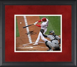 shohei ohtani los angeles angels framed autographed 8″ x 10″ hitting photograph – autographed mlb photos