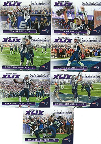 New England Patriots 2014 Panini Super Bowl XLIX Champions Limited Edition Factory Sealed 25 Card Team Set with First Malcolm Butler Rookie Year Card, 3 Tom Brady Cards, Super Bowl Moments Cards and More